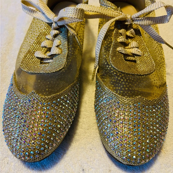 Pierre Dumas | Shoes | Stylish Gold And Crystal Flats By Pierre Dumas ...